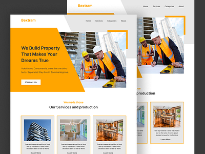 Construction company web UI design by Sazidur Rahman on Dribbble