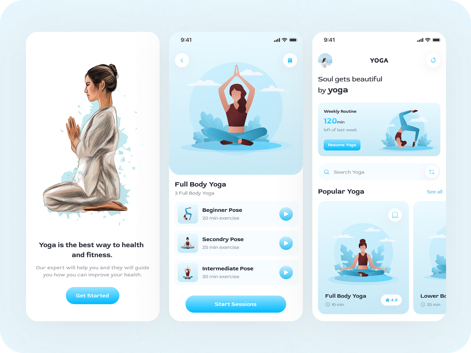 Yoga Mobile App UI Design by Implies Solution on Dribbble