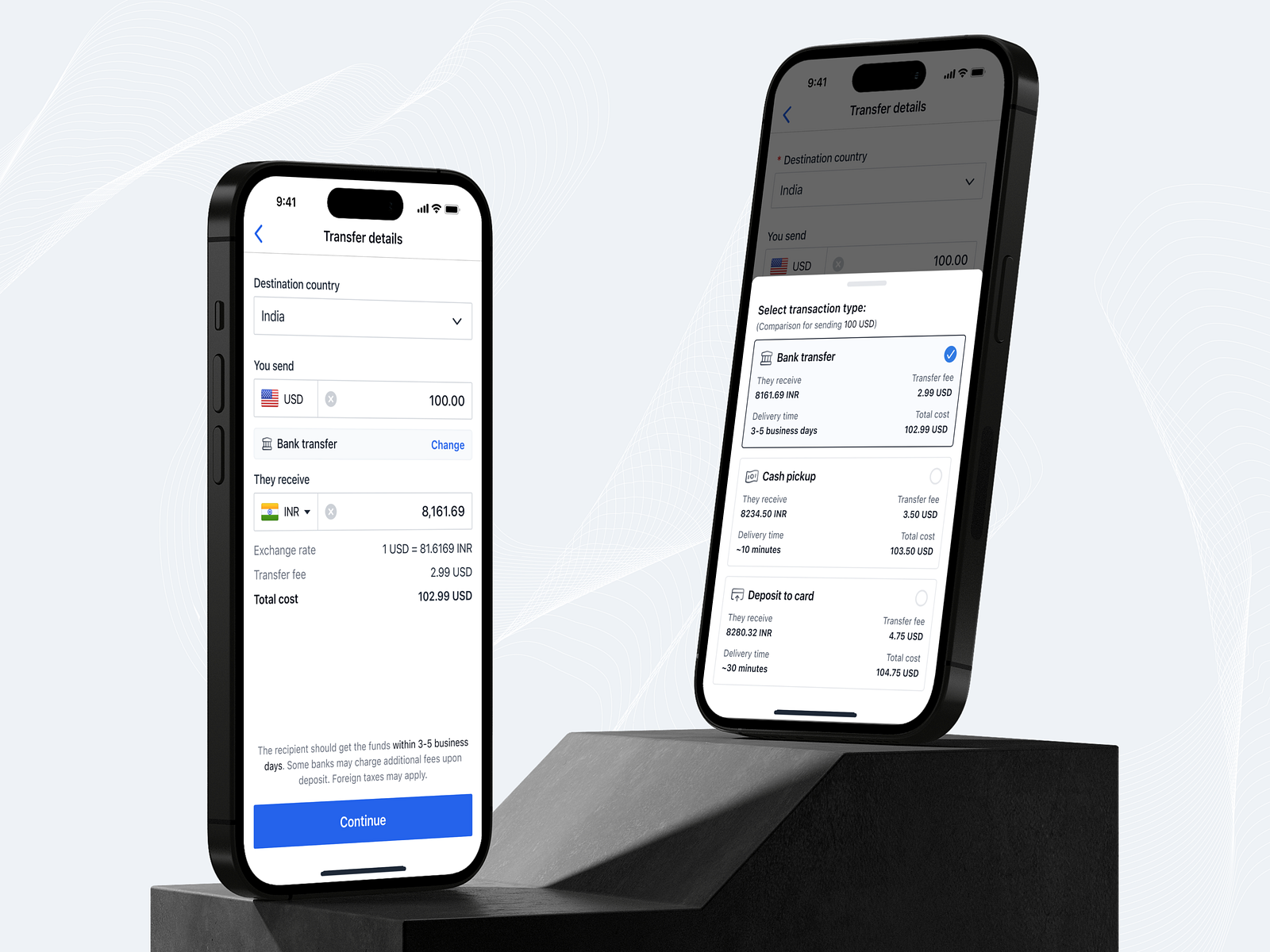 Remittances SDK - Transfer details by Peter Grochowski on Dribbble