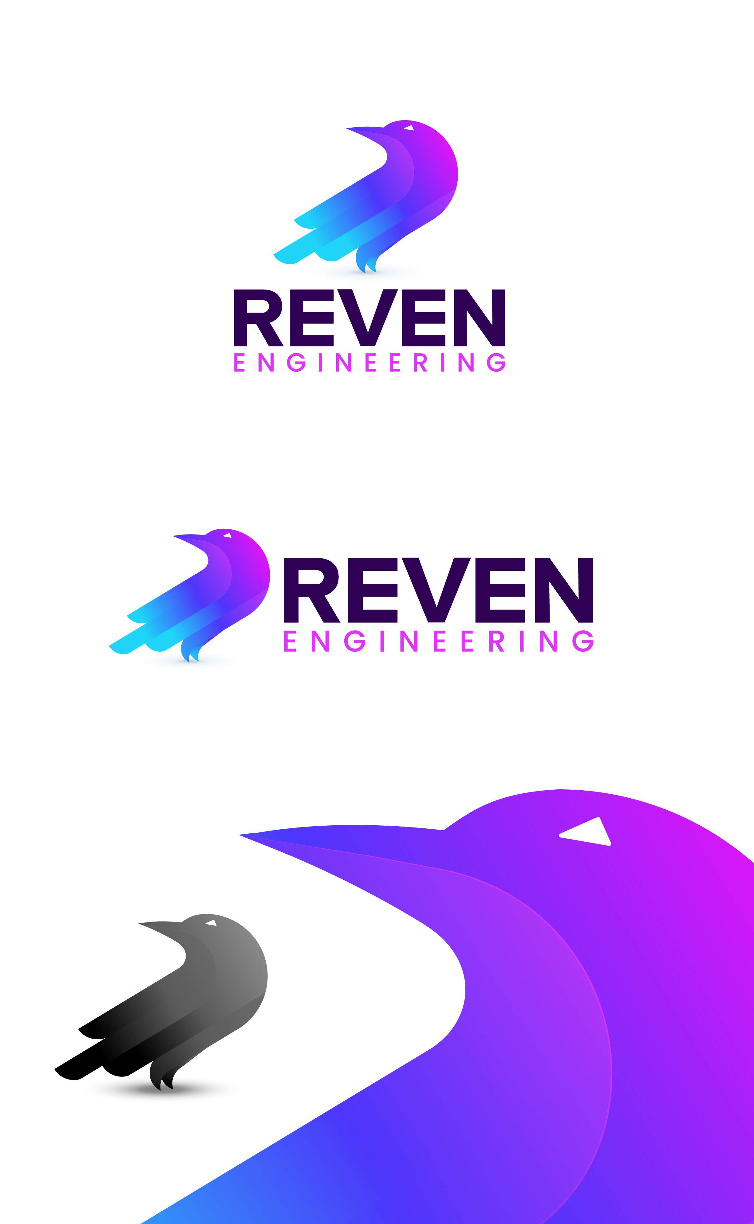 Reven bird logo design, moder logo by Riya Moni on Dribbble