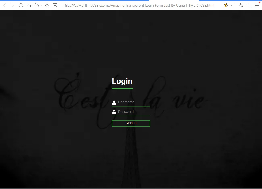 Amazing Transparent Login Form Just By Using Html Css By Til Aka Leo