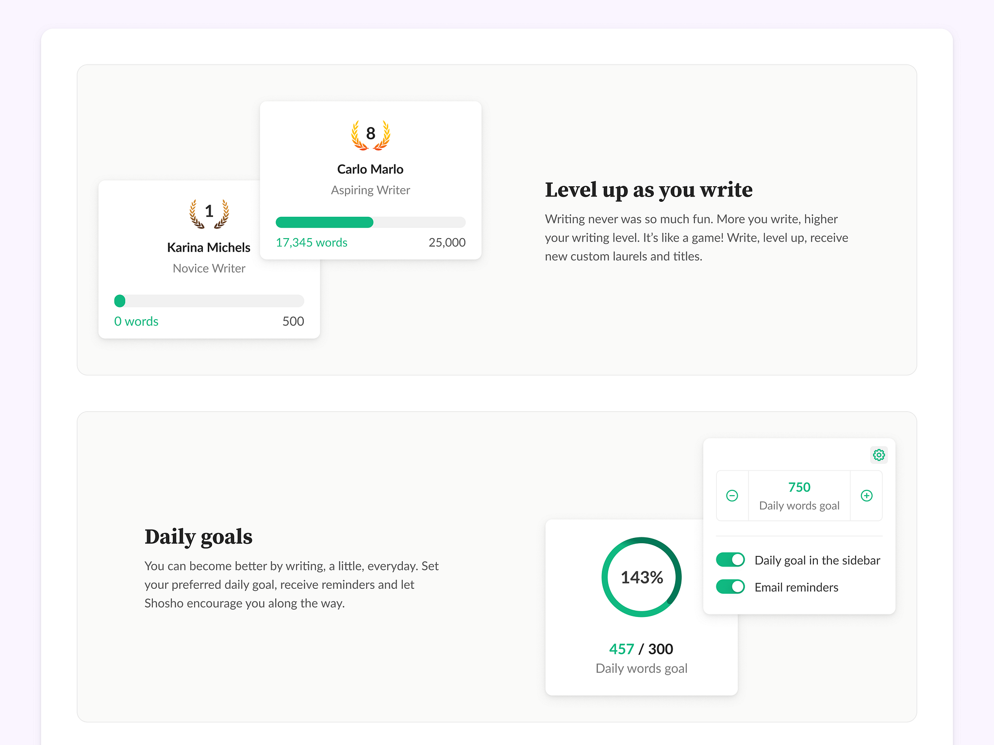 Writing dashboard by Eugen Eşanu on Dribbble