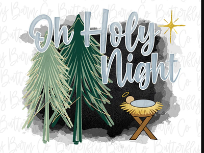 Holy Night PNG | Christmas PNG | Sublimation by Butterfly Barn Co on ...
