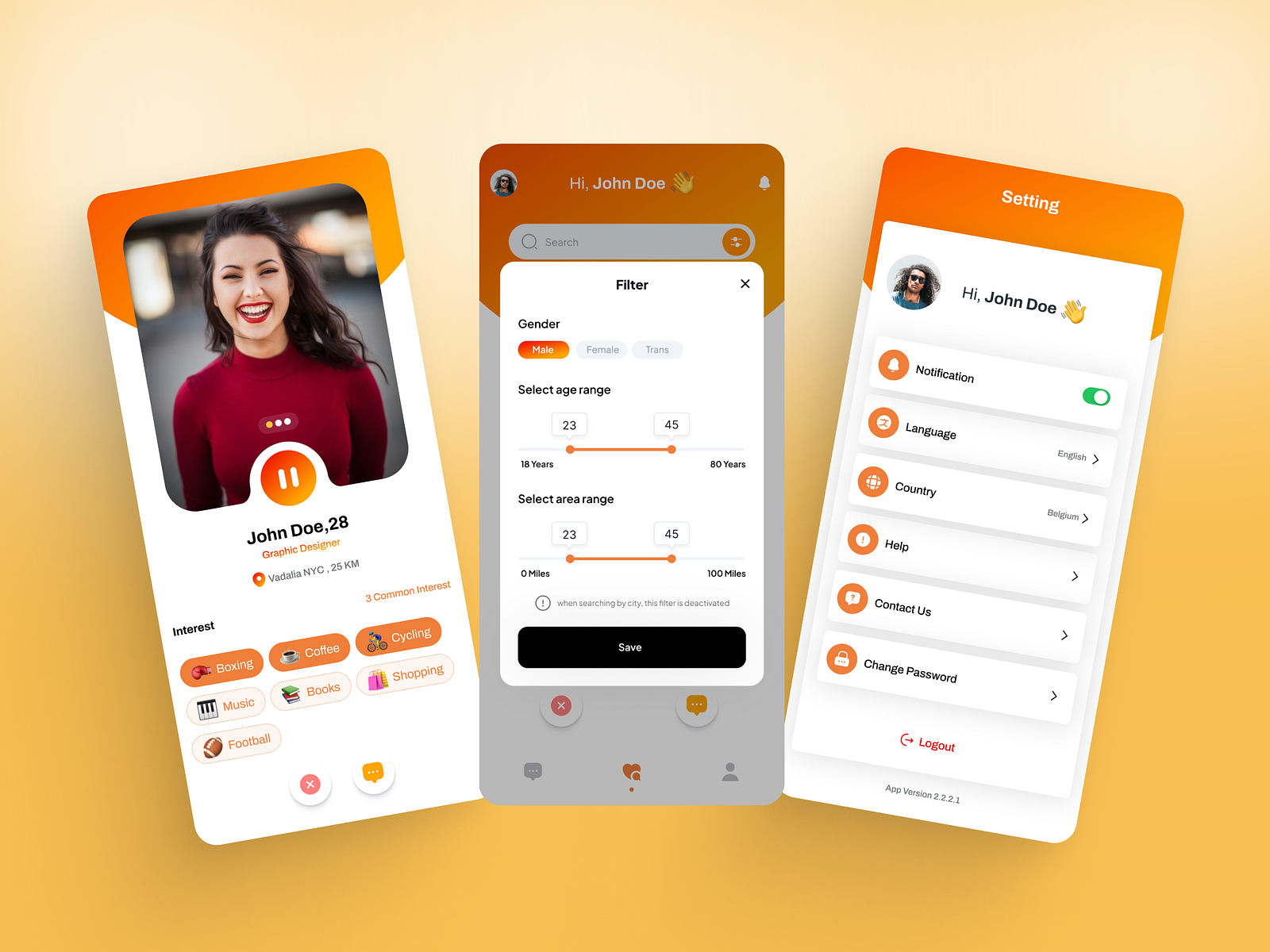 Modern Dating App UI by UI Ants on Dribbble