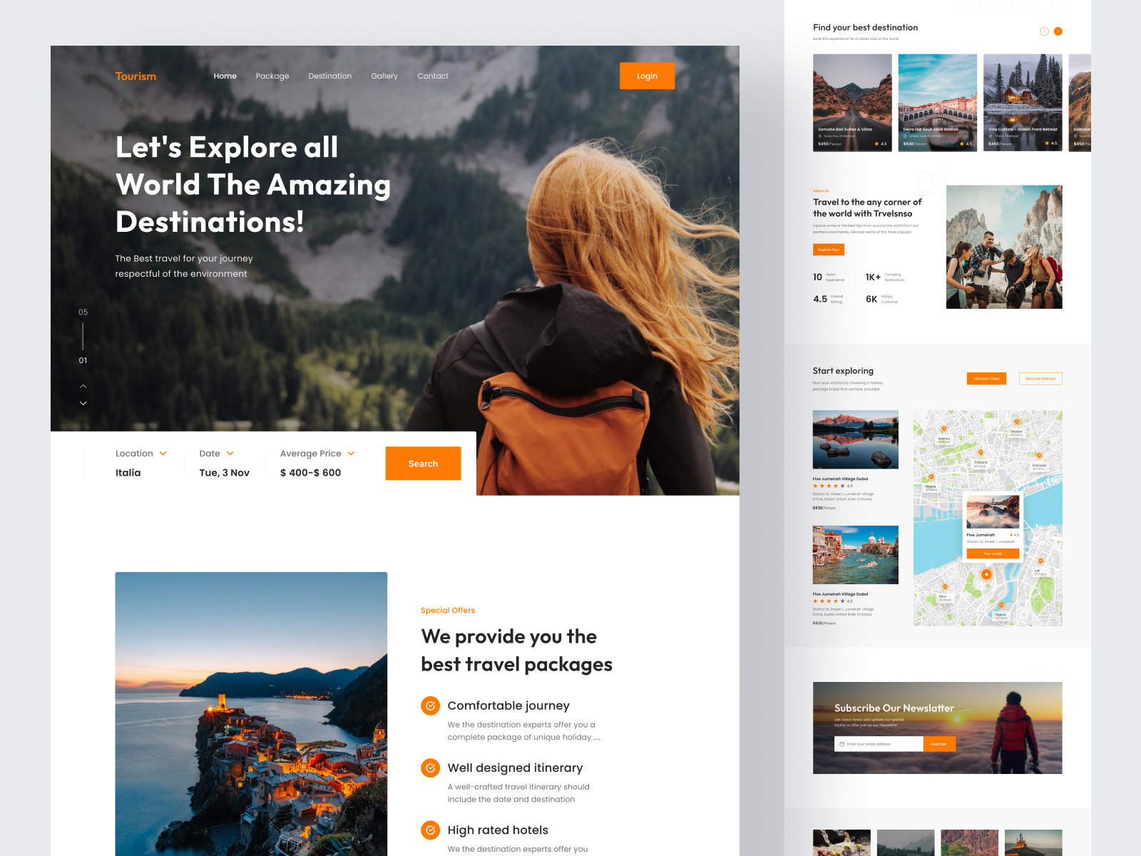 Tourism-Travel Landing Page by Manowar on Dribbble