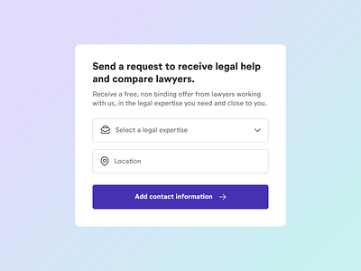 Application form - Advokatguiden by François Savard on Dribbble