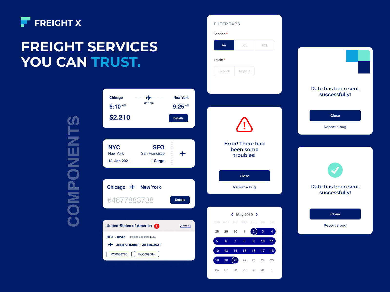FreightX Components UI Kit by Vaishakh P on Dribbble