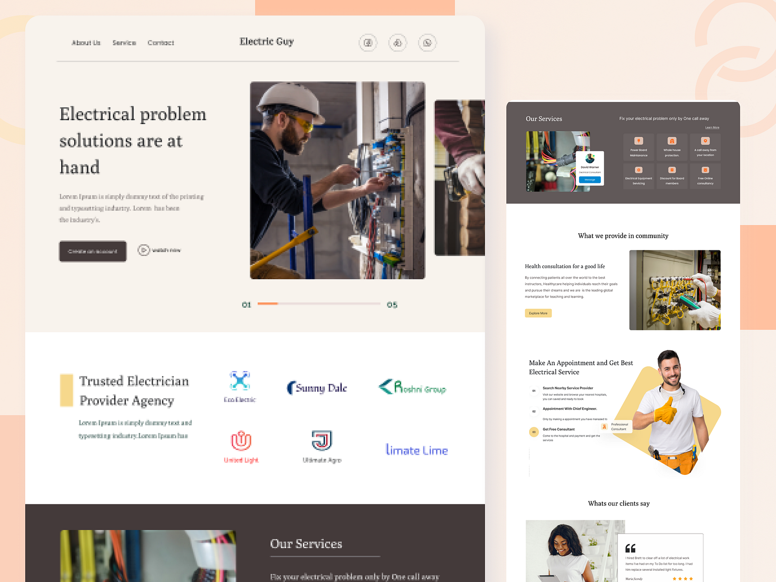 Electrical Servicing And Consultancy Firm by Rudaba Zerin on Dribbble