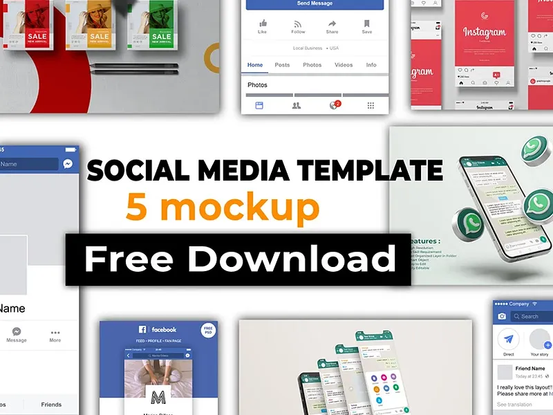 Social Media Mockup designs, themes, templates and downloadable graphic ...