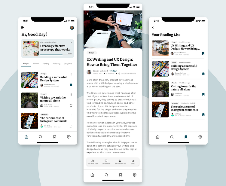 Blog App UI Design by Sourav Mahmud on Dribbble