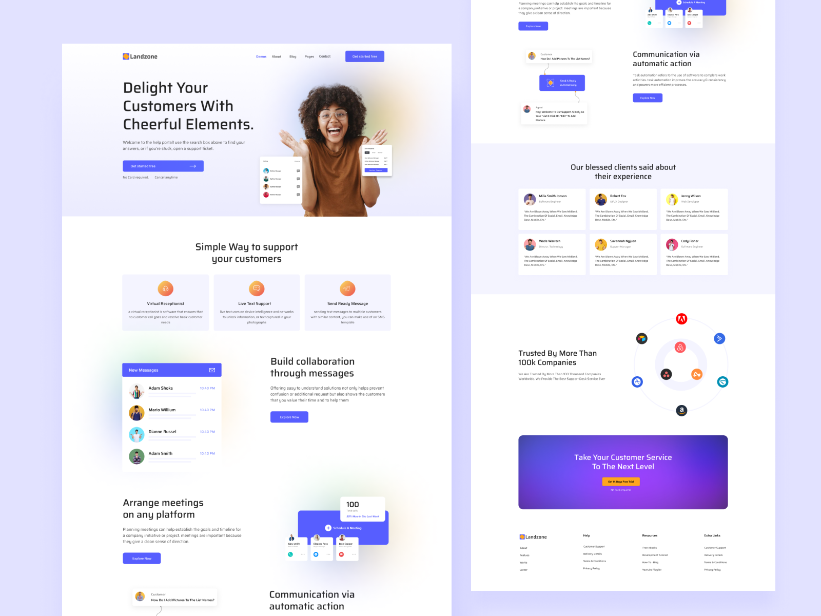 Support desk landing page by Rubel Meha on Dribbble