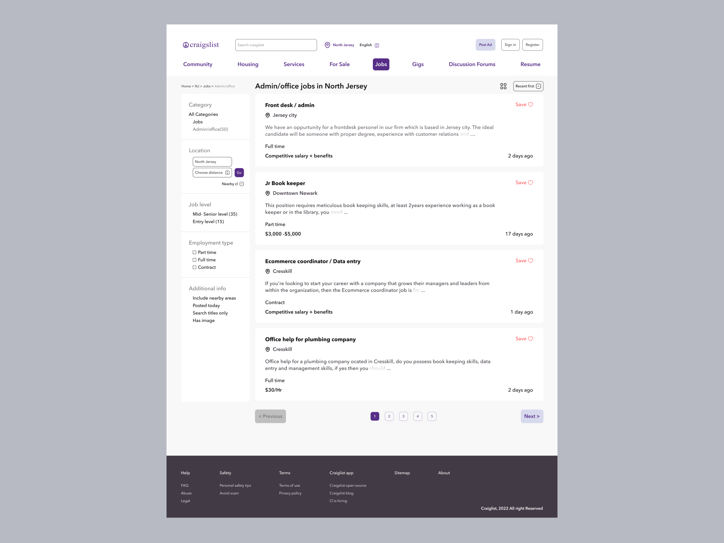 Craigslist search page redesign by Toluwalope Oketade on Dribbble