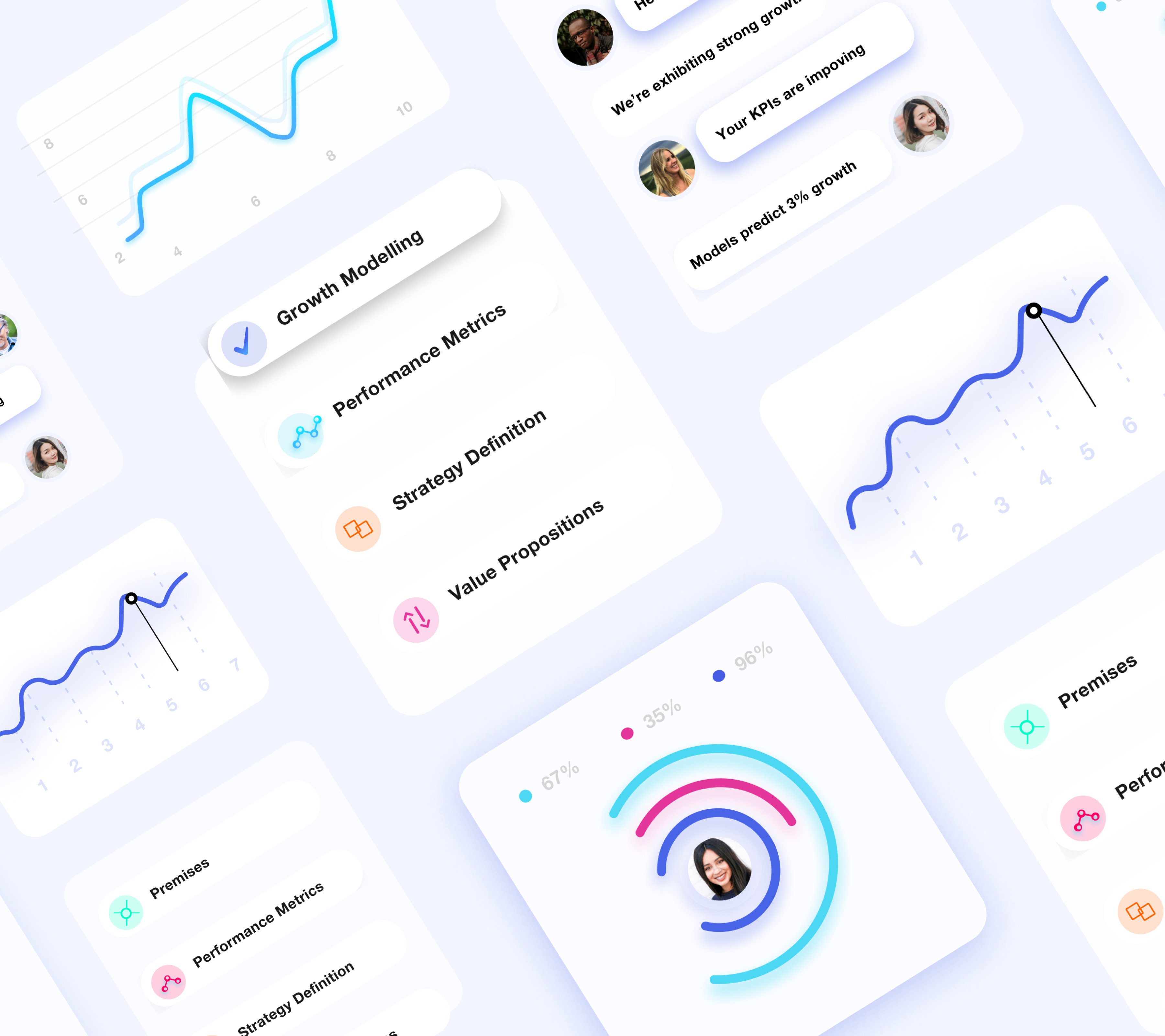 KPI UI cards exploration by Consuela Onighi on Dribbble