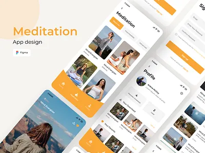 Meditation UI App designs, themes, templates and downloadable graphic ...