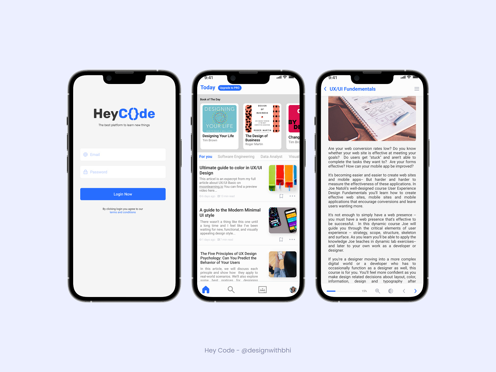 Hey Code - UI Exploration by Abhi Adityaksa on Dribbble