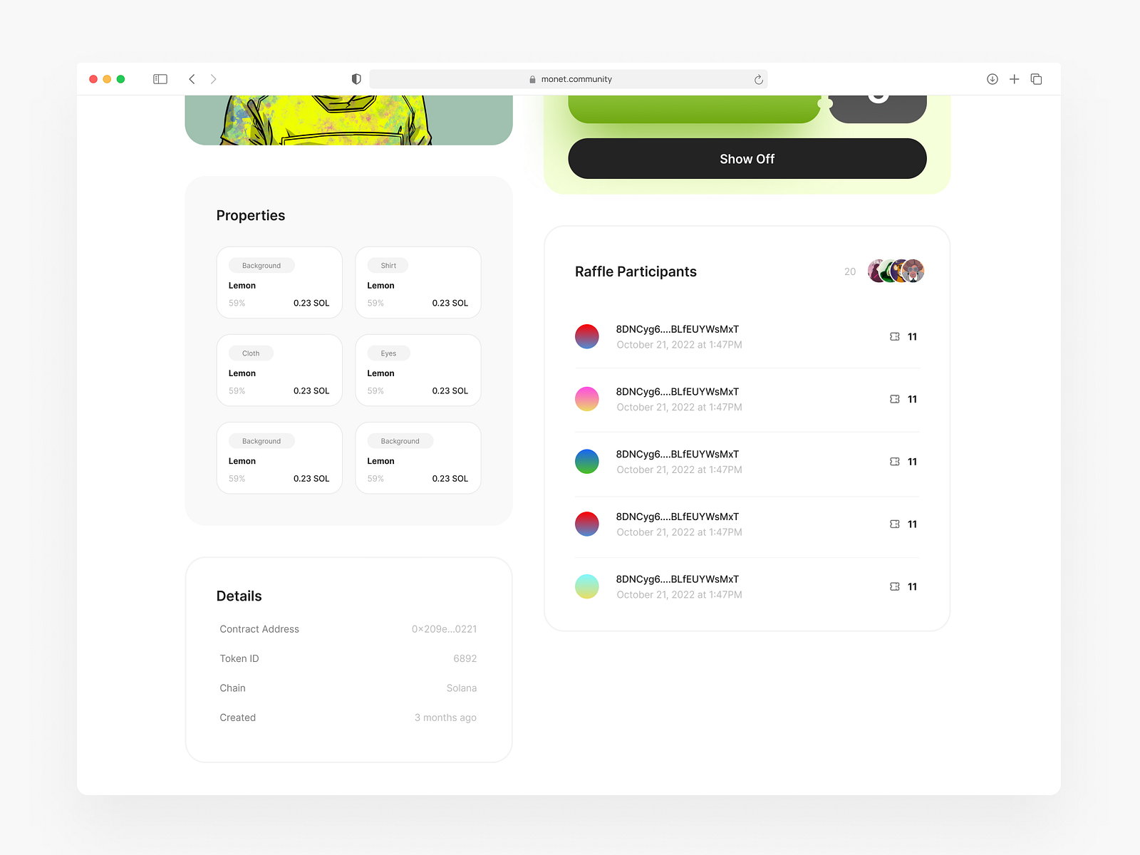 Monet - NFT Details by Thomas Frank on Dribbble