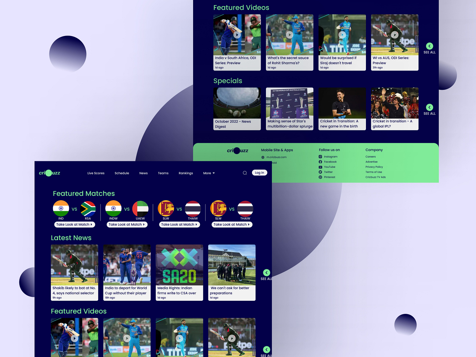 CricBuzz - Website Redesign by Pinjari Rehan on Dribbble