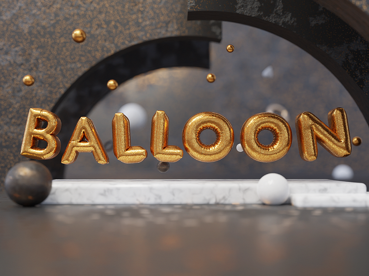 Balloon 3D font by Samuel Briskar for ThreeDee on Dribbble