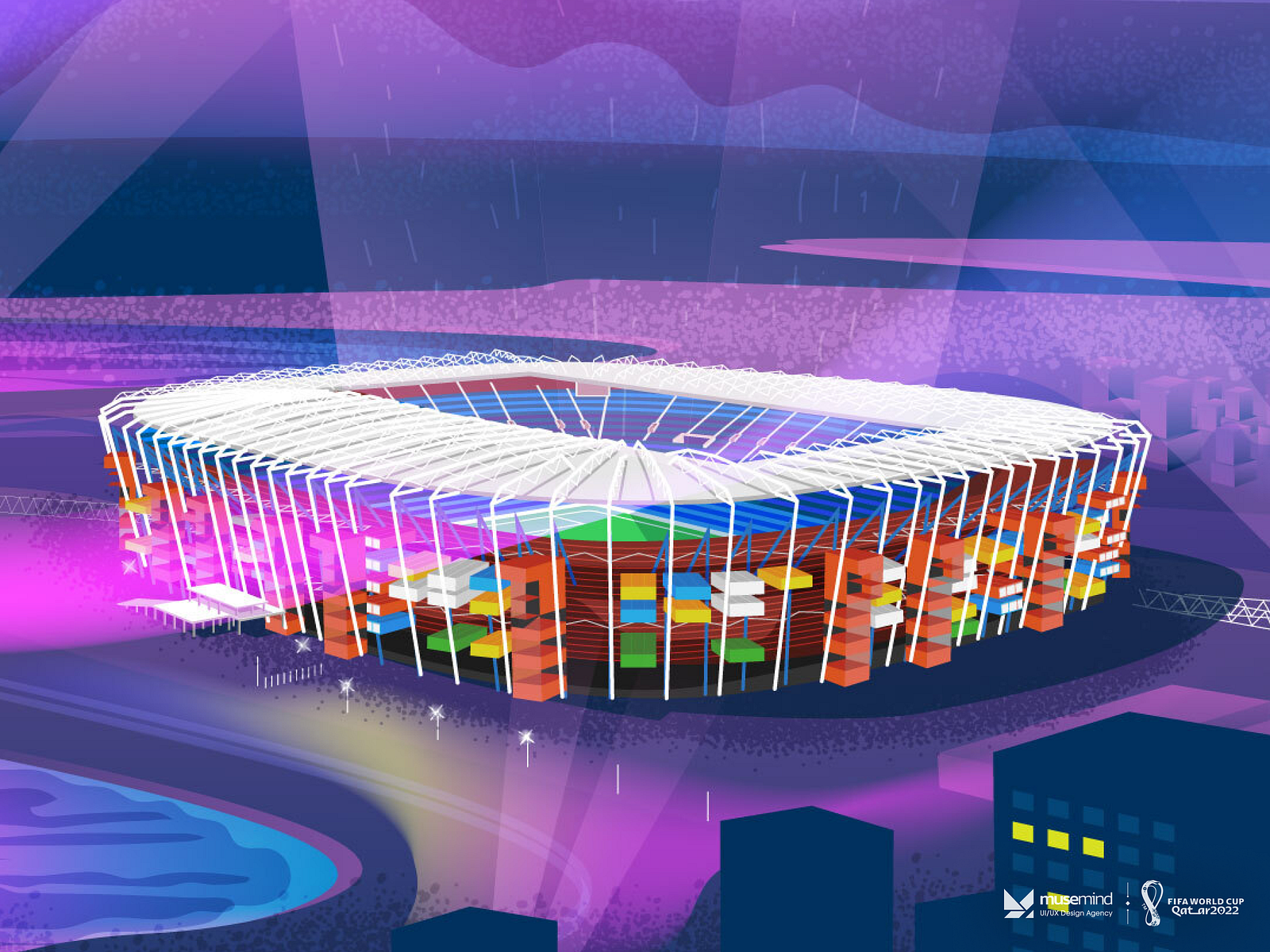Stadium 974 in Qatar 2022 Illustration by Musemind Branding & Web ...