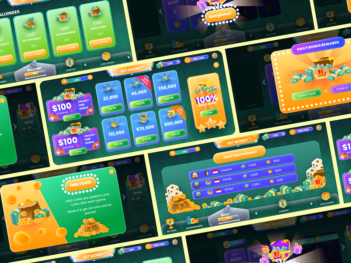 Game UI Design by Randompopsycle for Orenji Studio on Dribbble