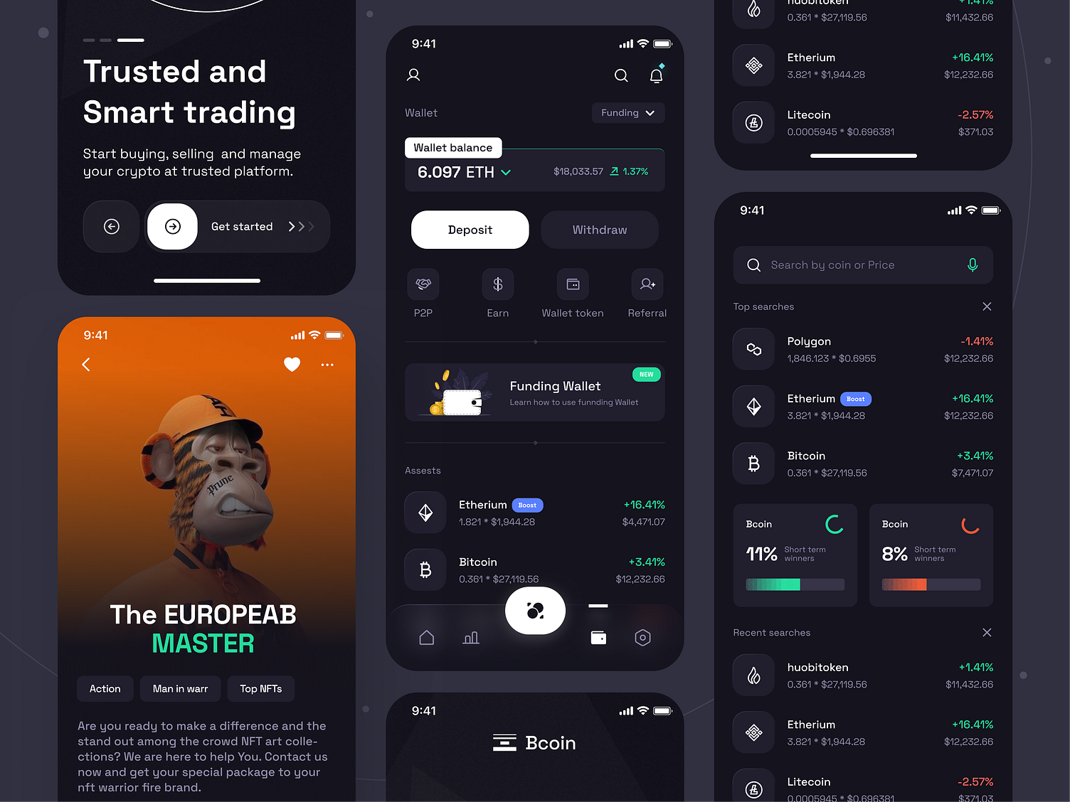 Crypto Currency Mobile app UI Design by uixamjad on Dribbble