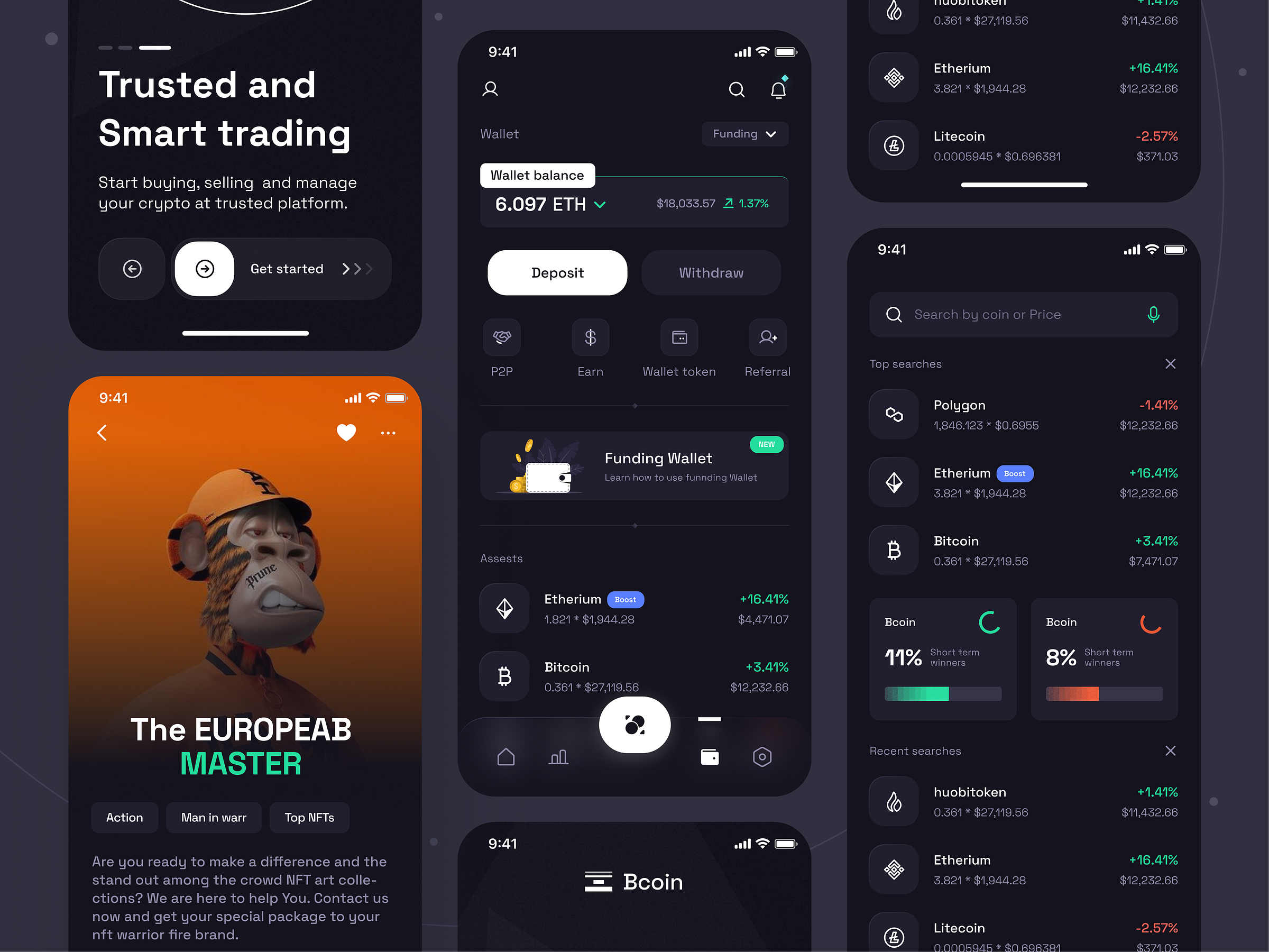 Crypto Currency Mobile app UI Design by uixamjad on Dribbble