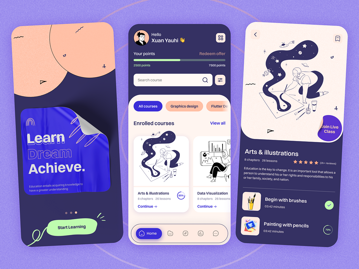 Online learning education lms app design by Rezwan Islam Nahid for ...