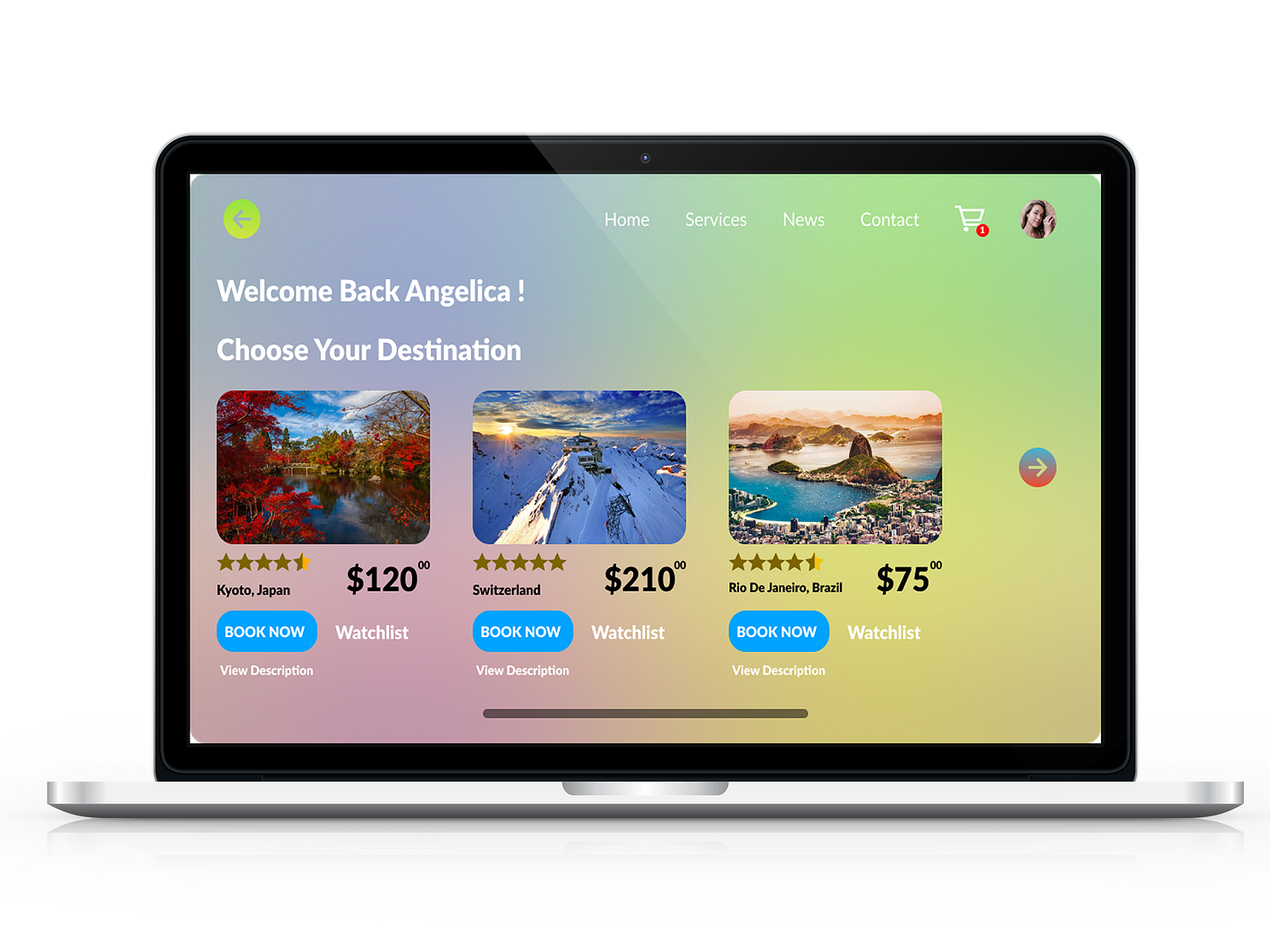 UI Vacation App Mock Up by Bhaskara Indrajaya on Dribbble