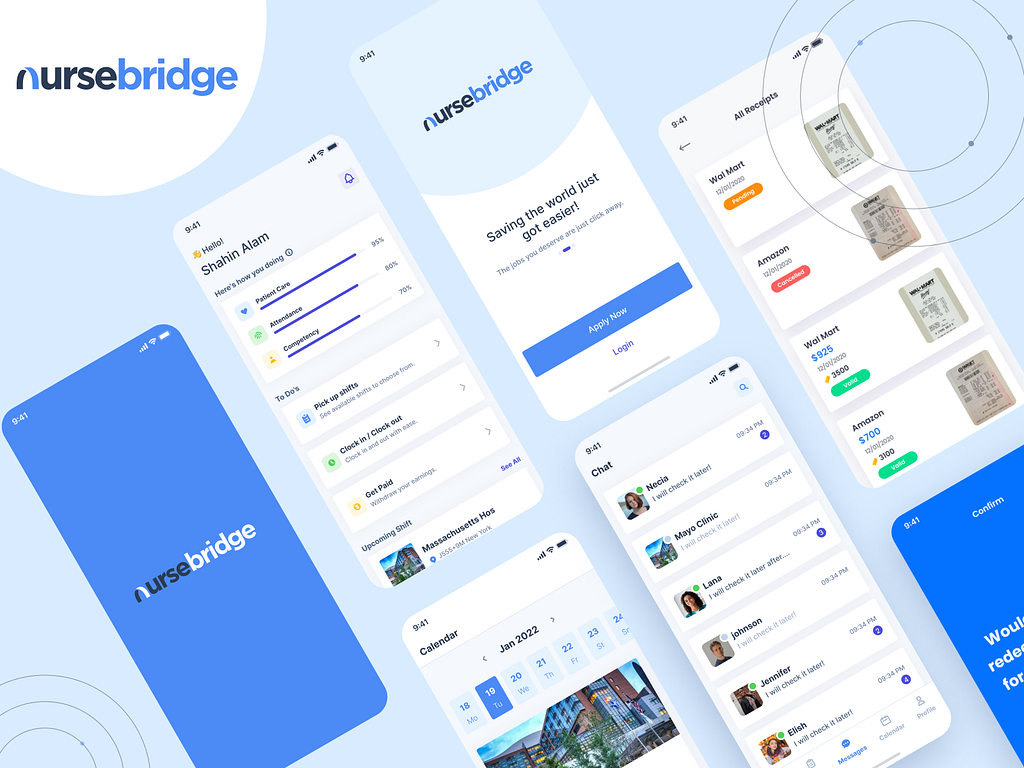 Nurse Bridge | Mobile App Design by Rehan_UxUi on Dribbble