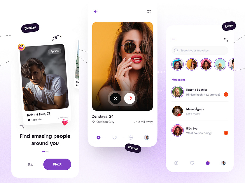 Browse thousands of Tinder images for design inspiration | Dribbble
