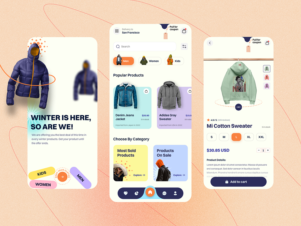 E-commerce fashion online shop creative app design by Rezwan Nahid on ...