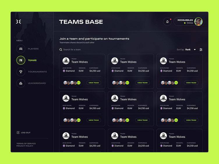 Esports Web App Animation by Koncepted on Dribbble