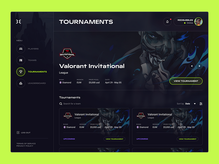 Esports Web App Animation by Koncepted on Dribbble