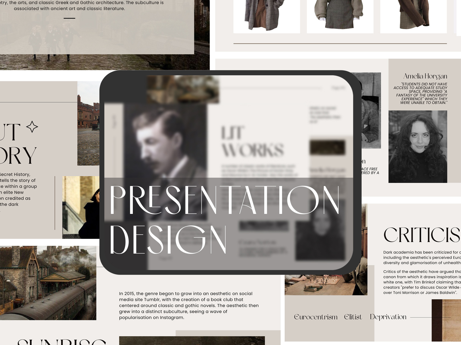 "What's dark academia" presentation design by Ilona Elistratova on Dribbble