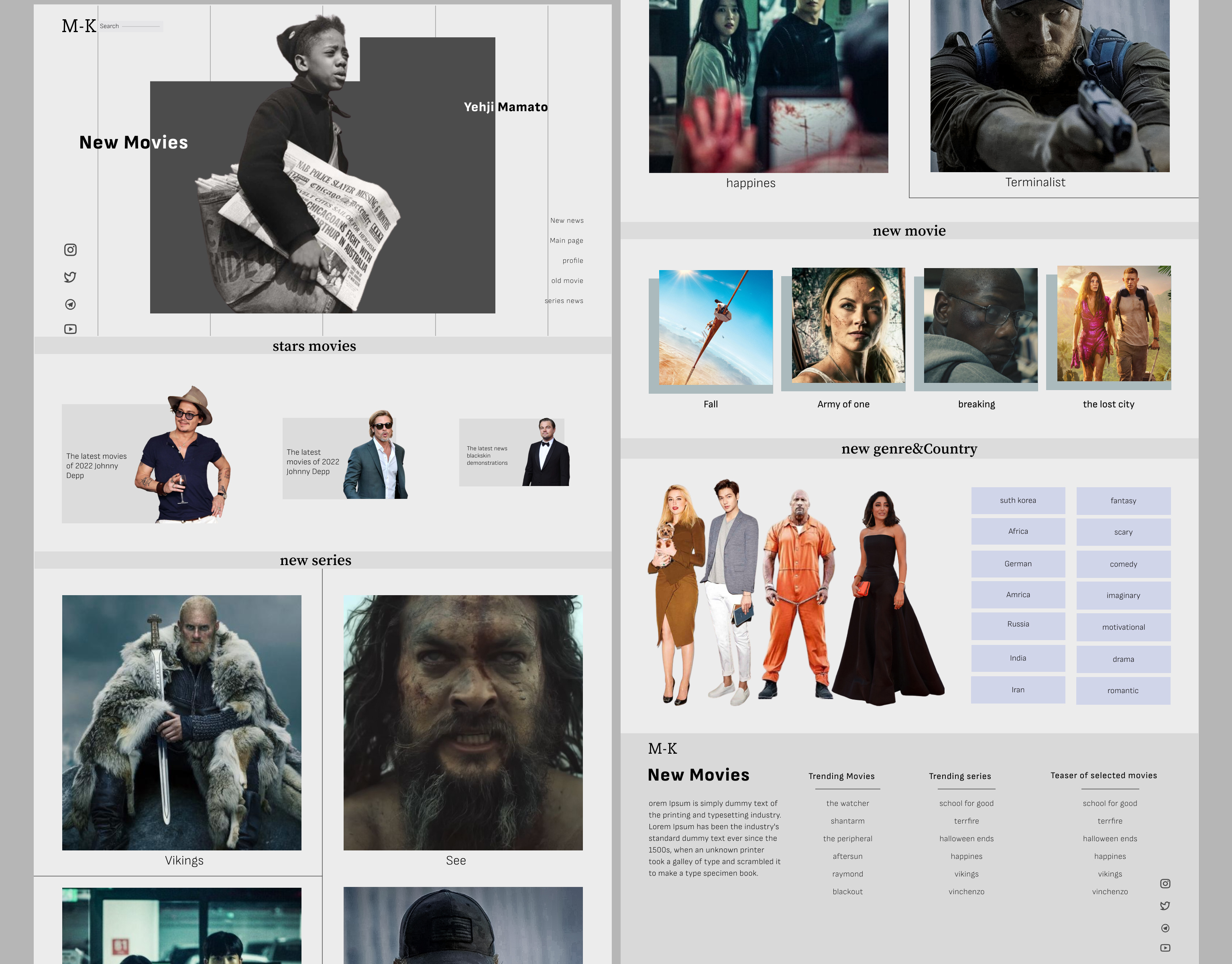 Movie introduction site by hadiseh shabani on Dribbble