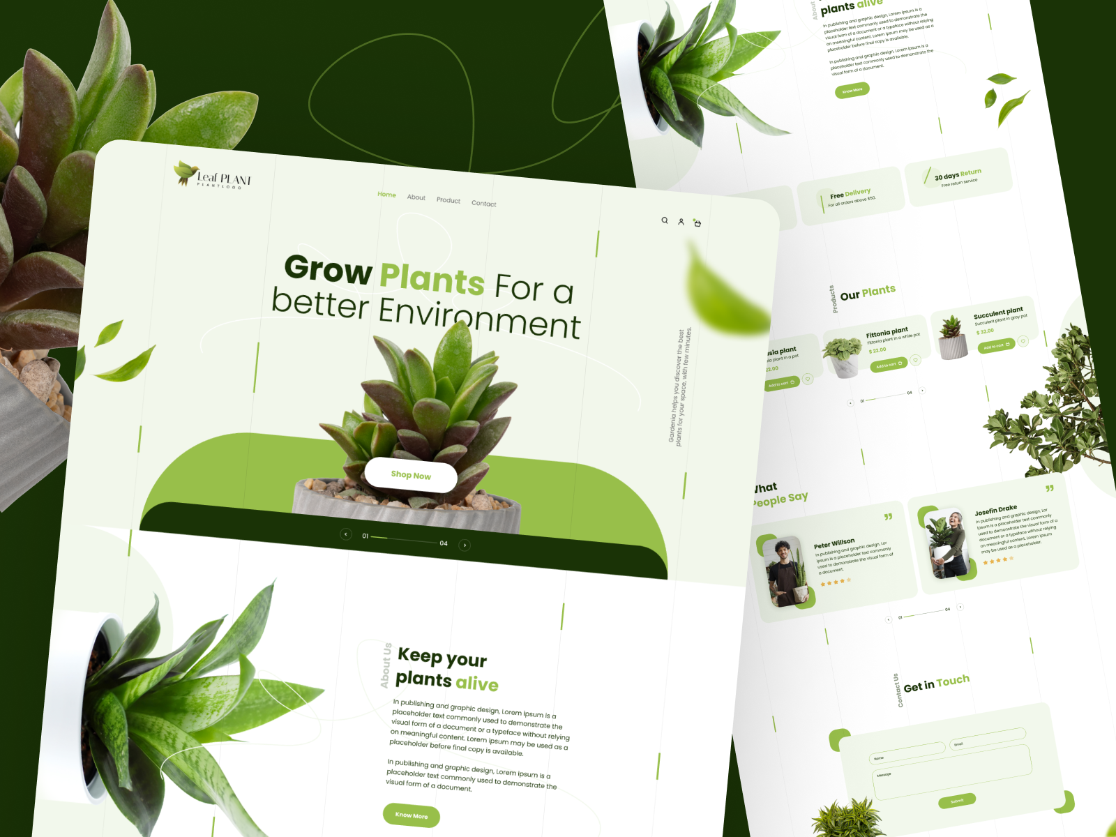 Indoor Plant🌵🌿 🍀 🍁 🍂 💐| Plant Shop Website Landing Page by Master ...