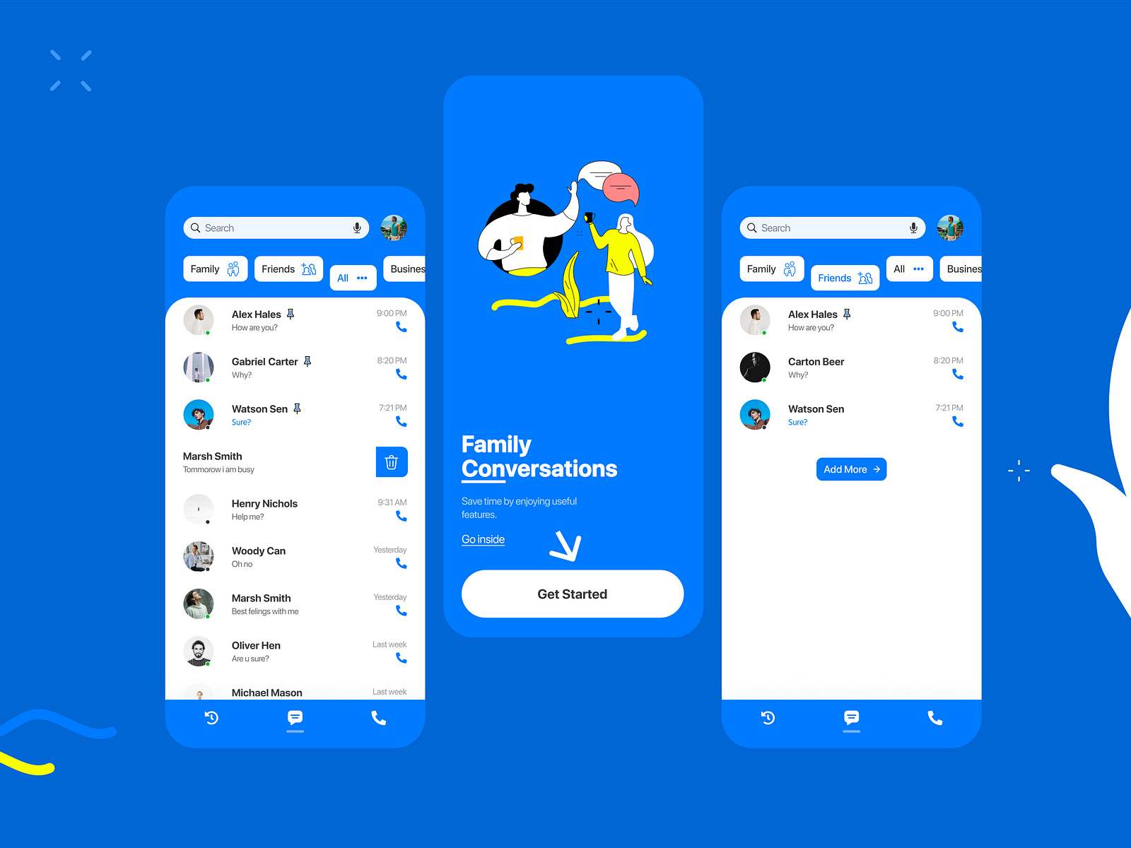 Family Conversation app interface by Sofwan on Dribbble