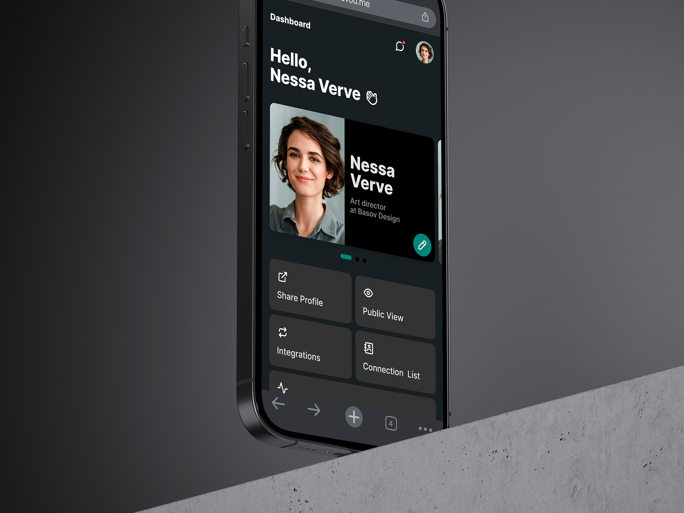 New Dark Design Dashboard Personal Profile For Ovou Card By Basov Ui