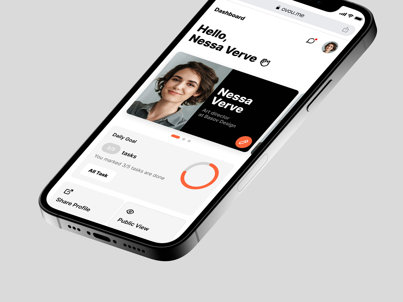 New design dashboard Personal profile for OVOU Smart Card by Basov: UX ...