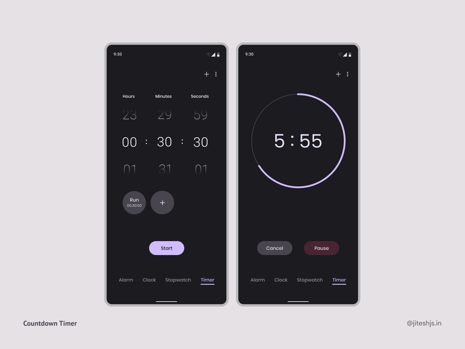 Countdown Timer App by jitesh sawant on Dribbble