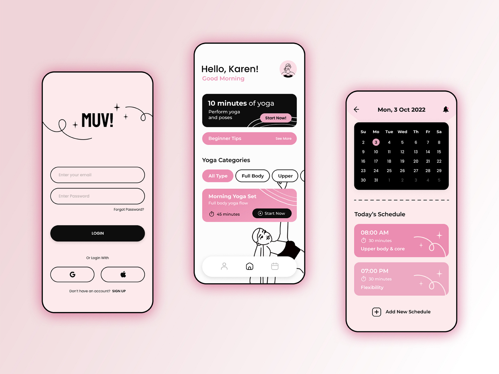 Muv - Yoga Apps by Syaqiya Aranya for Pleinhaus Design Bureau on Dribbble