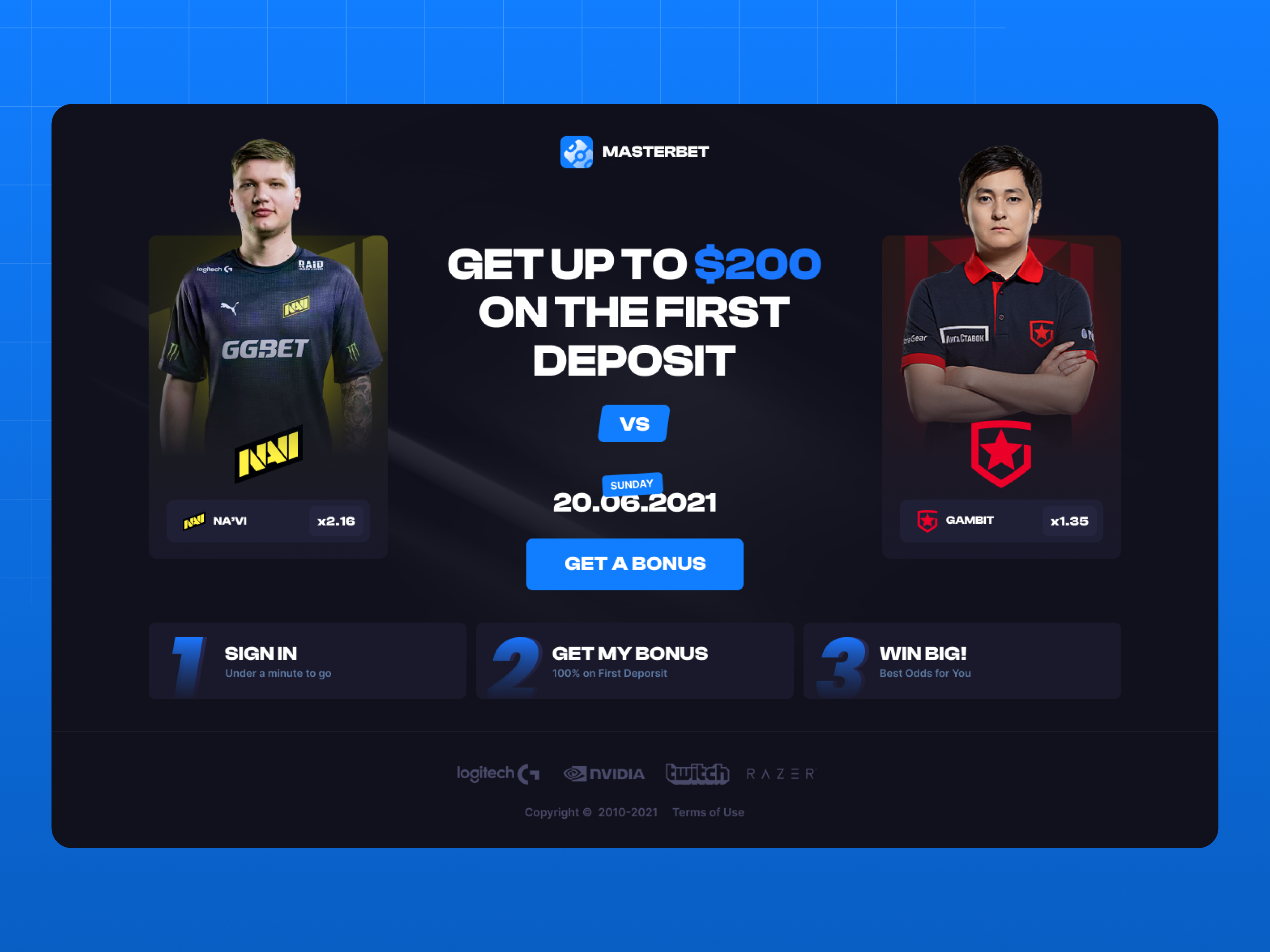 MASTERBET - Bonus Screen by Maksim ⚡ on Dribbble