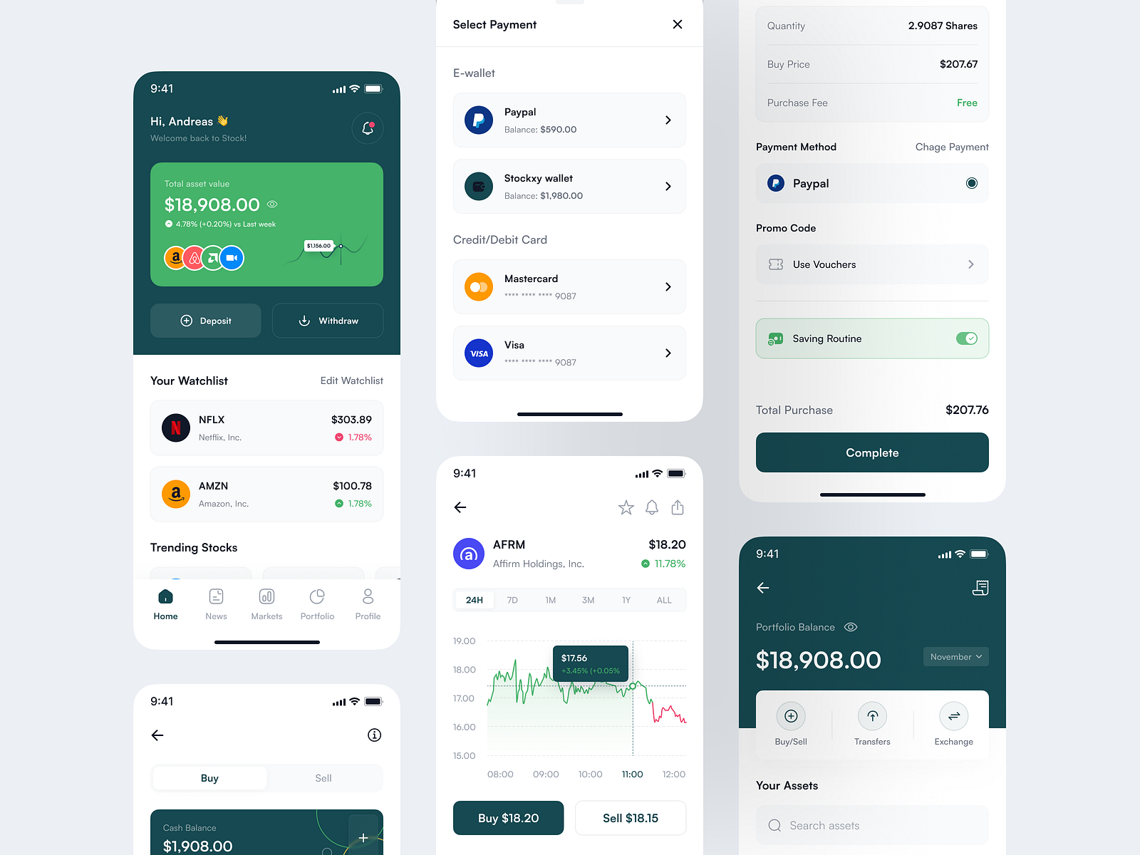 Invester - Stock Investment App UI Kit by Pixlayer Interface for ...