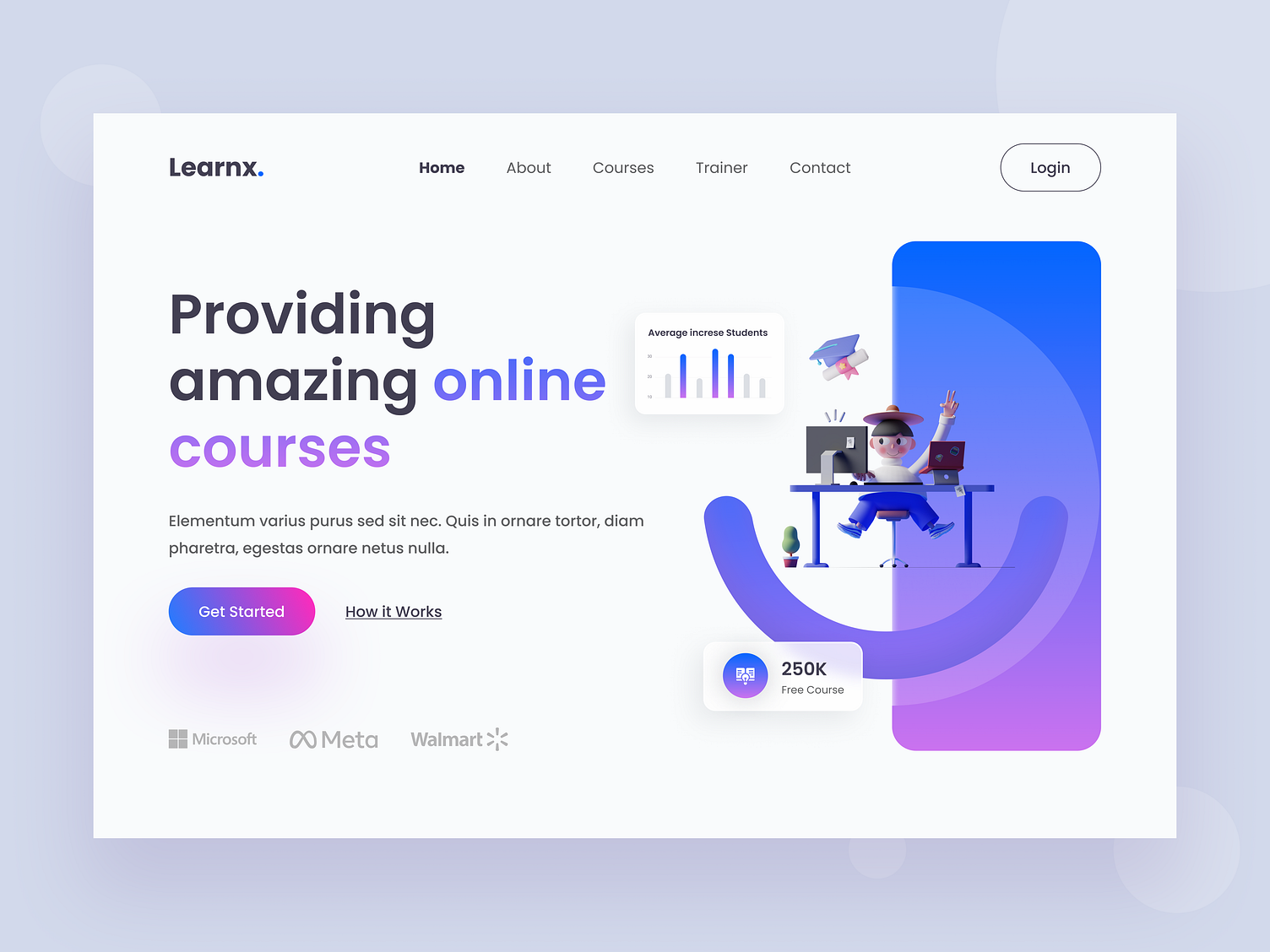 Online Course Website Header Exploration by Reasonex on Dribbble