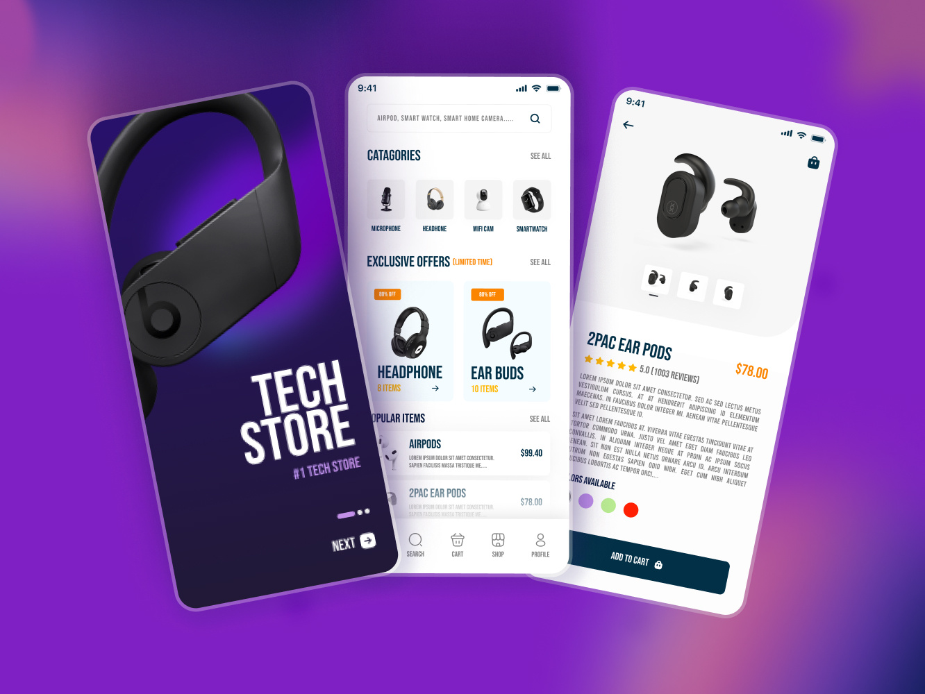 A gadget store e-commerce app by Asiq M. for Netro Systems on Dribbble
