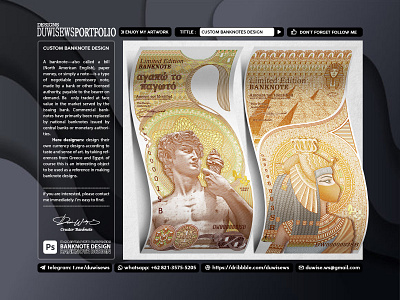 Custom Banknote Design by duwisews on Dribbble