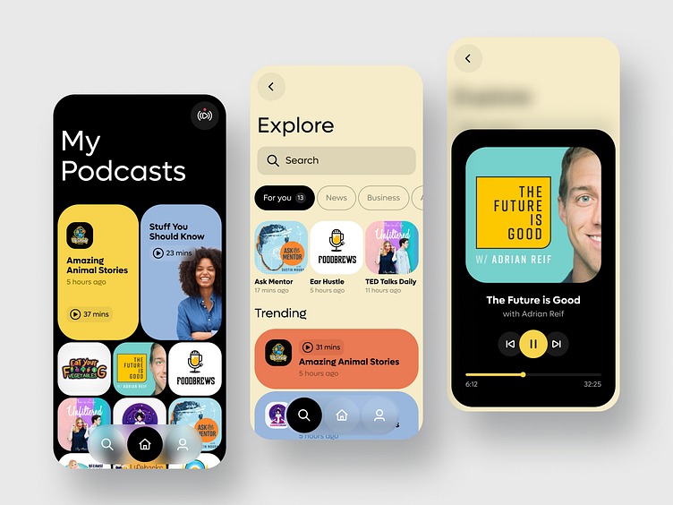 Google Podcasts Redesigned App Case Study | App UX/UI Design by Erfan ...