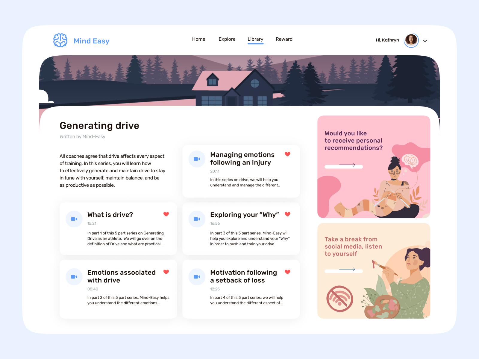 Mind Easy: Self-care Website by Dmitry Lauretsky for Ronas IT | UI/UX ...