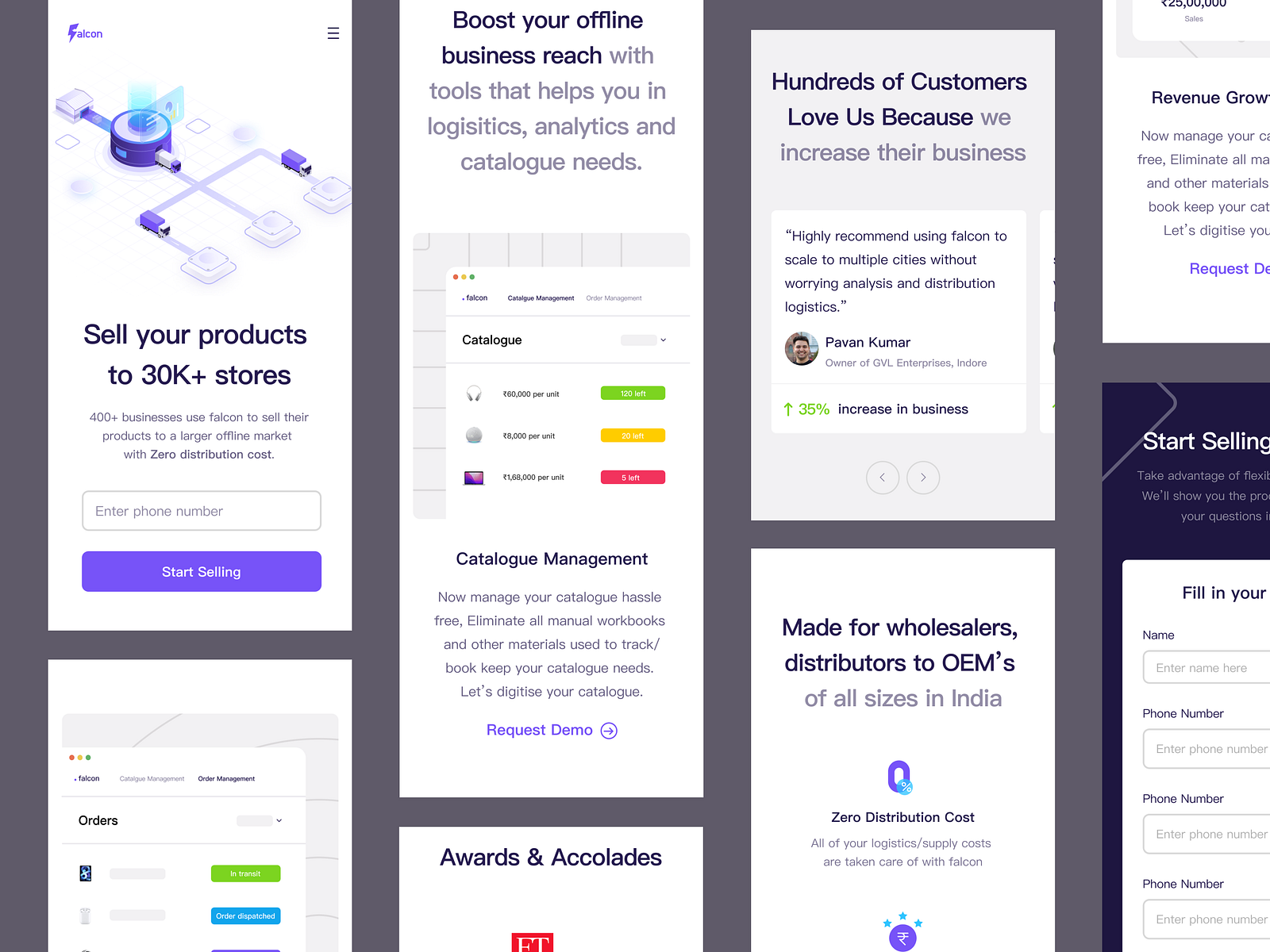 Falcon Mobile Landing Page by Pavan Kumar Kota 🇮🇳 on Dribbble