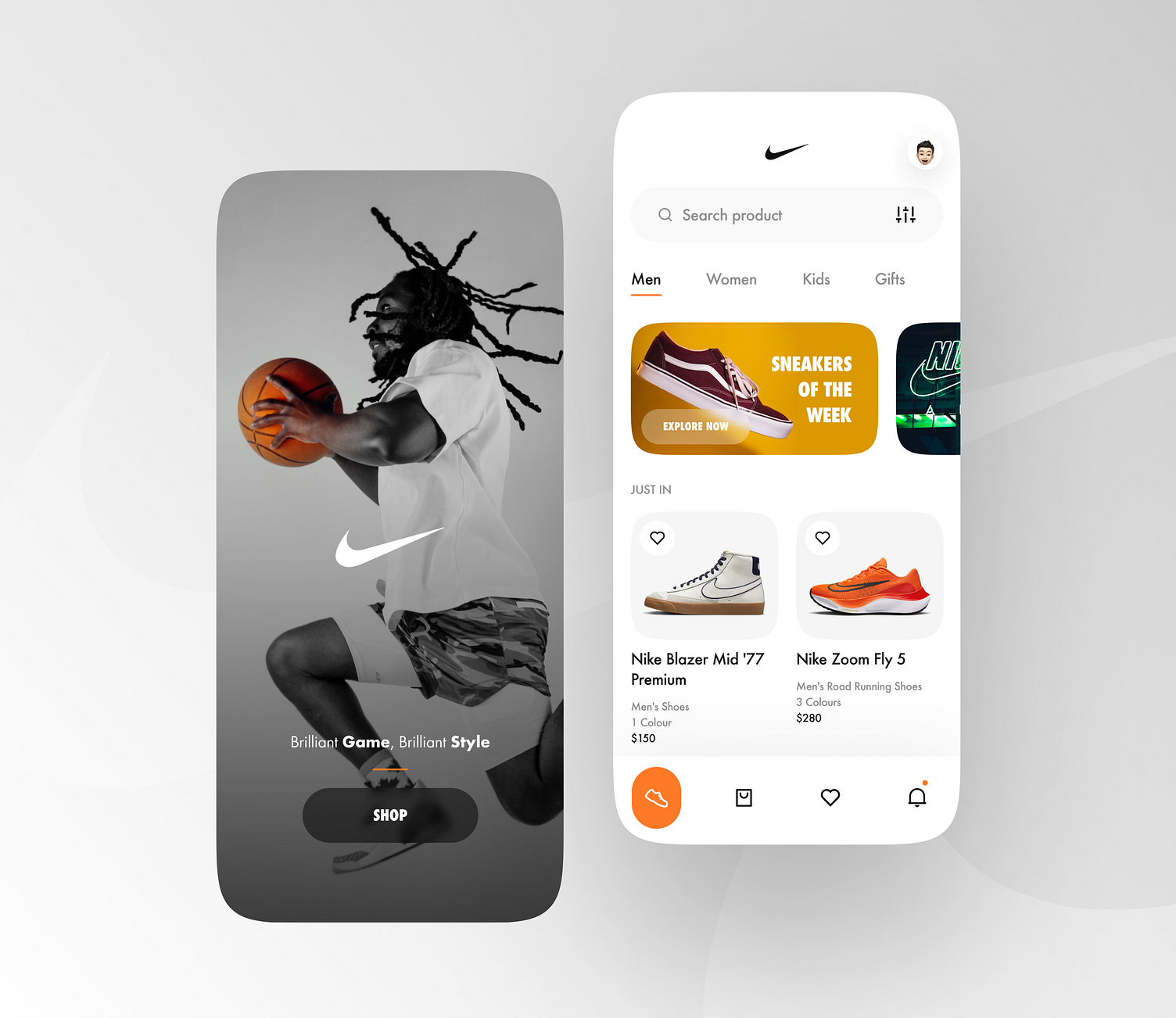 Nike App UI Design by Harshil Acharya on Dribbble